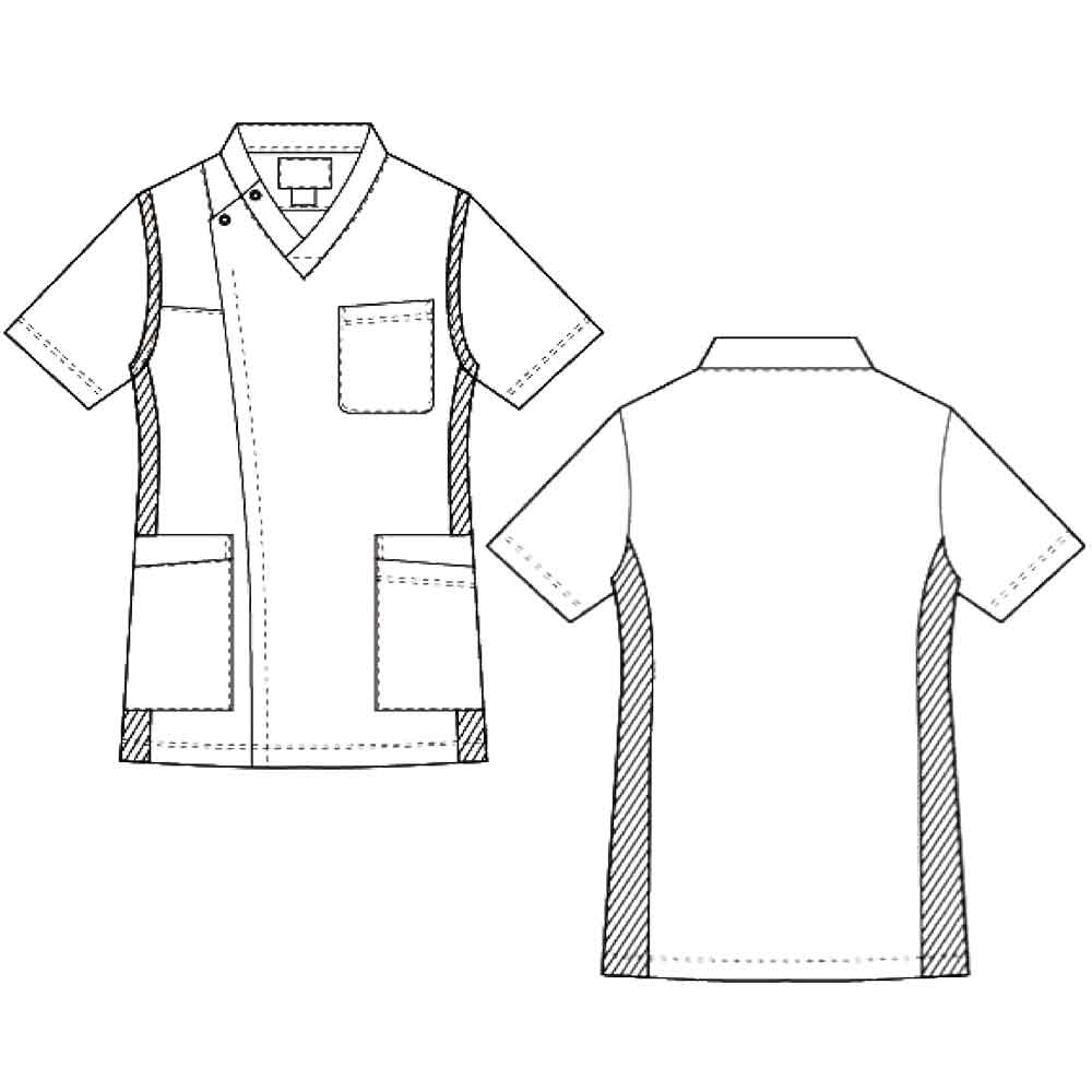 KAZEN 974 メンズスクラブ（前開き） 5740円｜医療白衣のメディコレ！