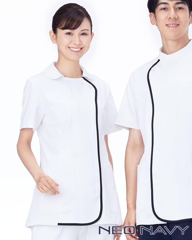 KAZEN 059-28 レディスジャケット半袖 5460円｜医療白衣のメディコレ！