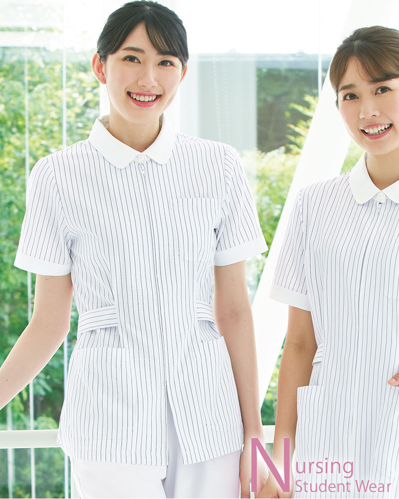 KAZEN 149-91 レディスジャケット半袖 5180円｜医療白衣のメディコレ！