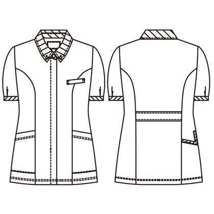 KAZEN 773 レディスジャケット半袖 5180円｜医療白衣のメディコレ！