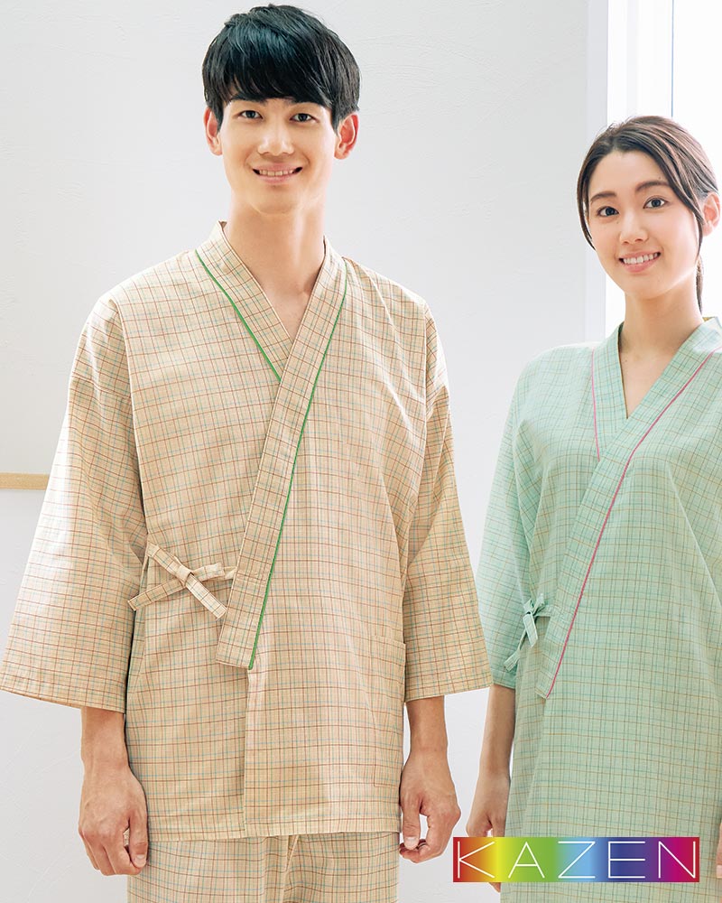 KAZEN 287 患者衣上衣（甚平型） 2450円｜医療白衣のメディコレ！