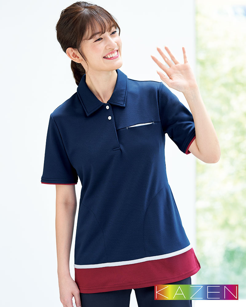 KAZEN KZN233 レディスニットシャツ（チュニック） 3430円｜医療白衣のメディコレ！