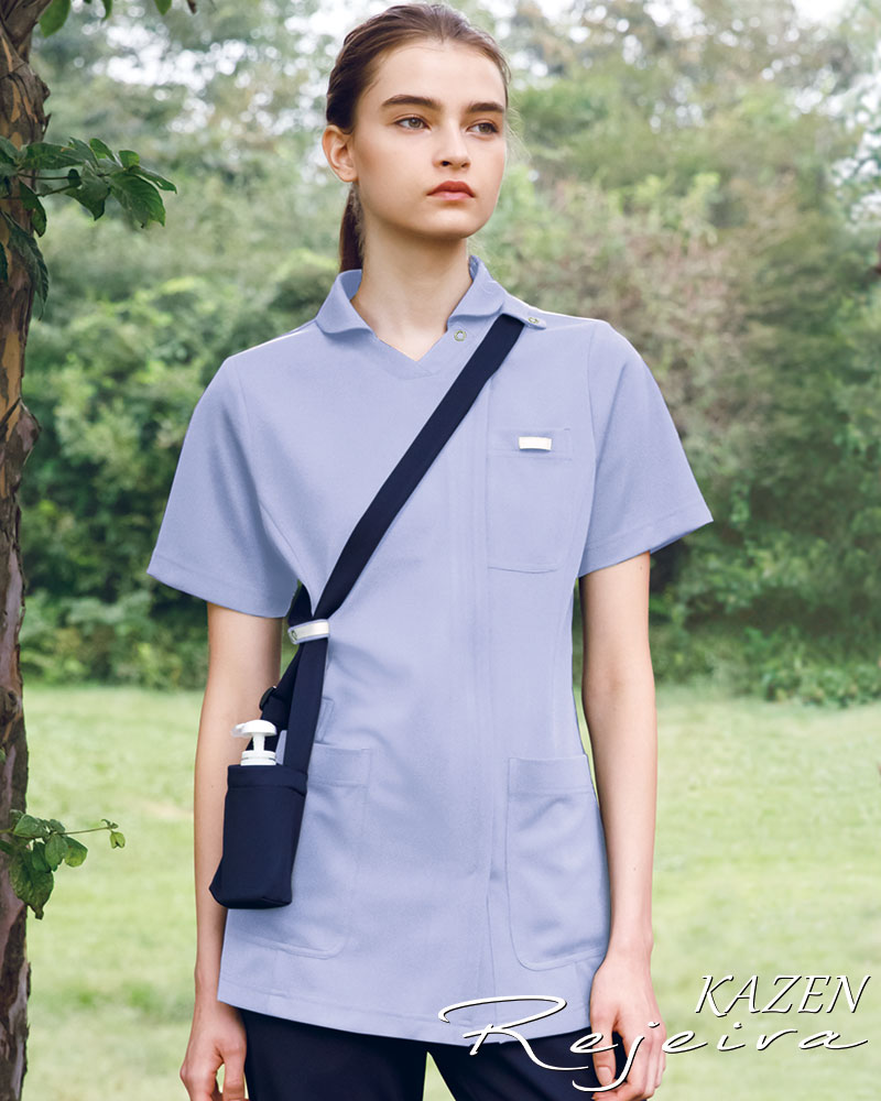 KAZEN KZN710 レディススクラブジャケット（衿付） 5740円｜医療白衣のメディコレ！