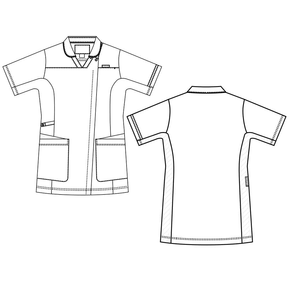 KAZEN 996 レディススクラブジャケット（衿付） 5180円｜医療白衣のメディコレ！