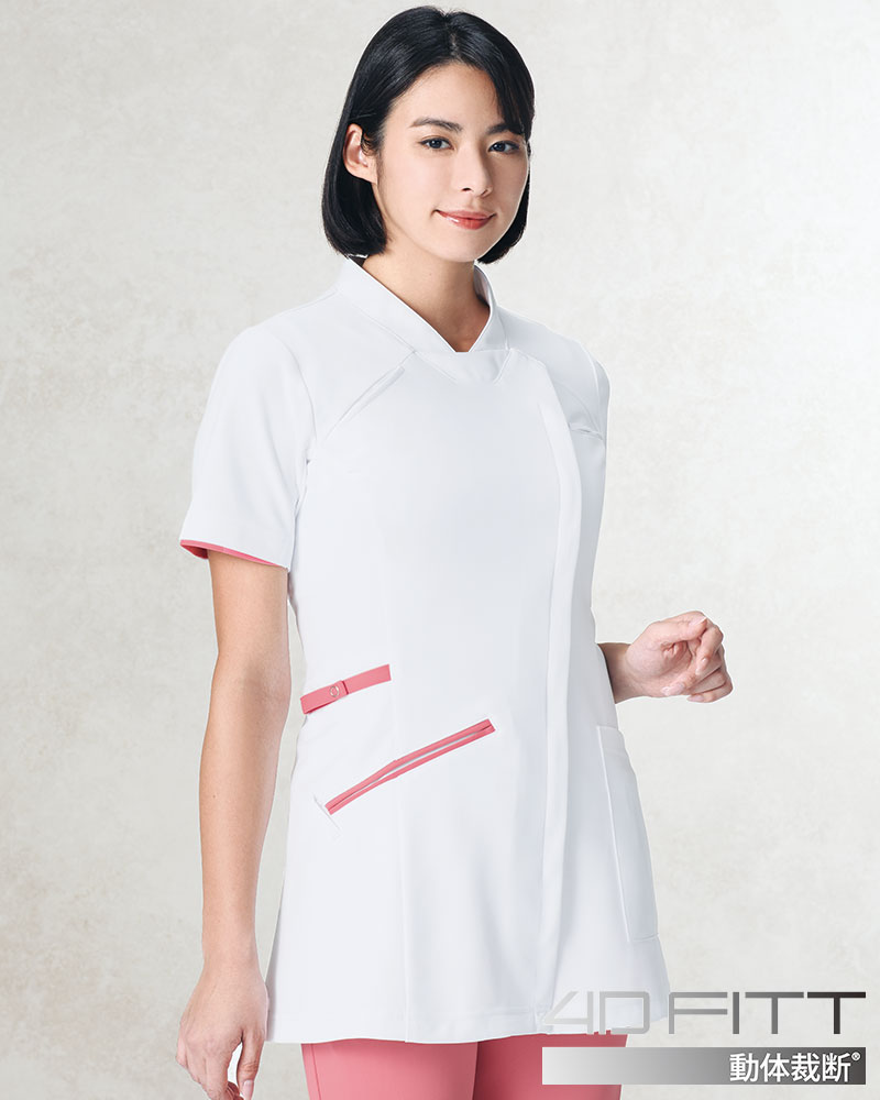 KAZEN 985 レディスチュニックジャケット半袖 4760円｜医療白衣のメディコレ！