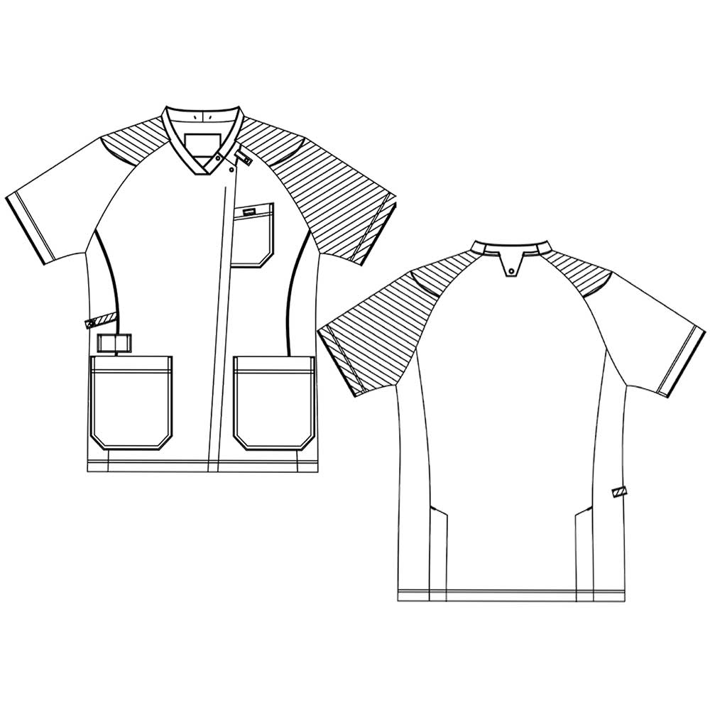 KAZEN KZN713 スクラブジャケット半袖（男女兼用） 5740円｜医療白衣のメディコレ！