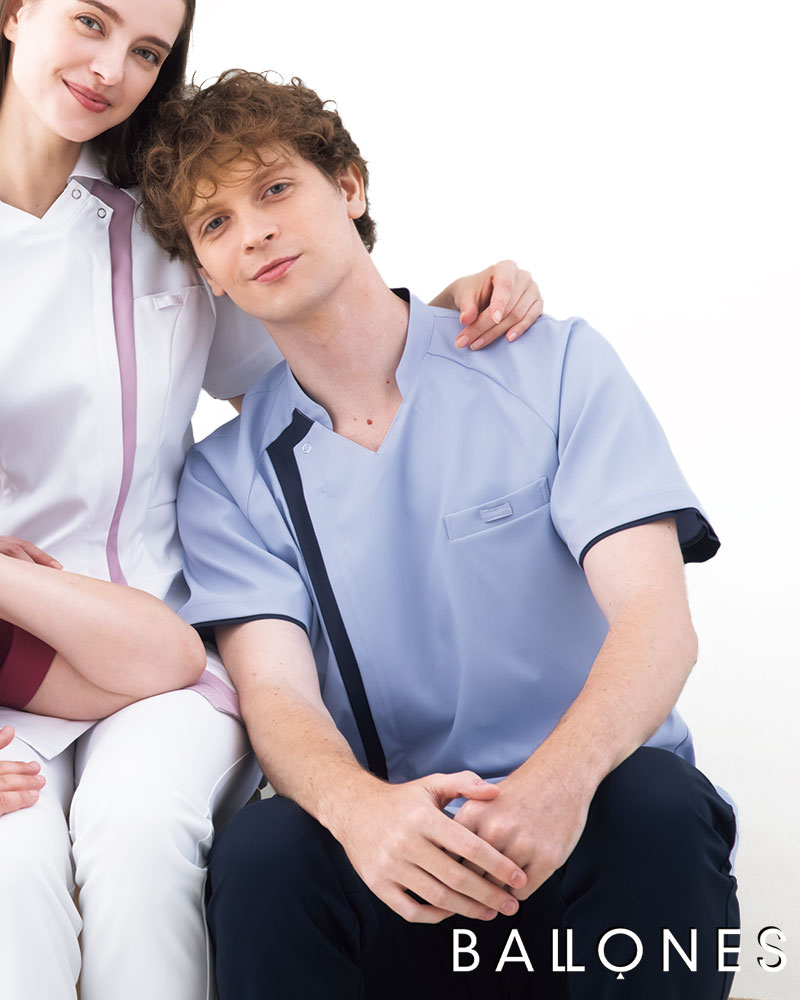 KAZEN KZN701 メンズスクラブジャケット半袖 5950円｜医療白衣のメディコレ！