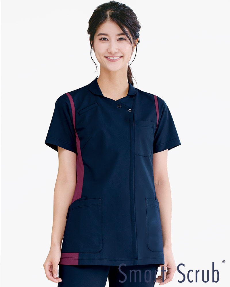 KAZEN 973 レディススクラブ（衿付き） 5530円｜医療白衣のメディコレ！