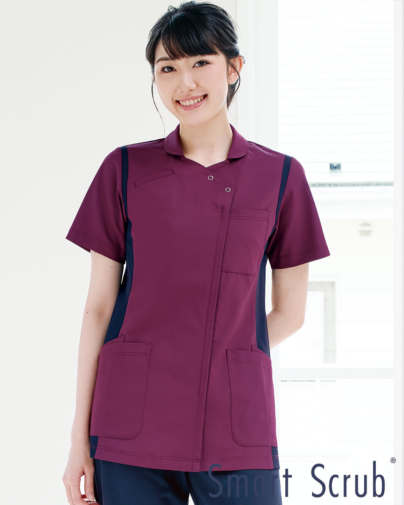 KAZEN 973 レディススクラブ（衿付き） 5530円｜医療白衣のメディコレ！