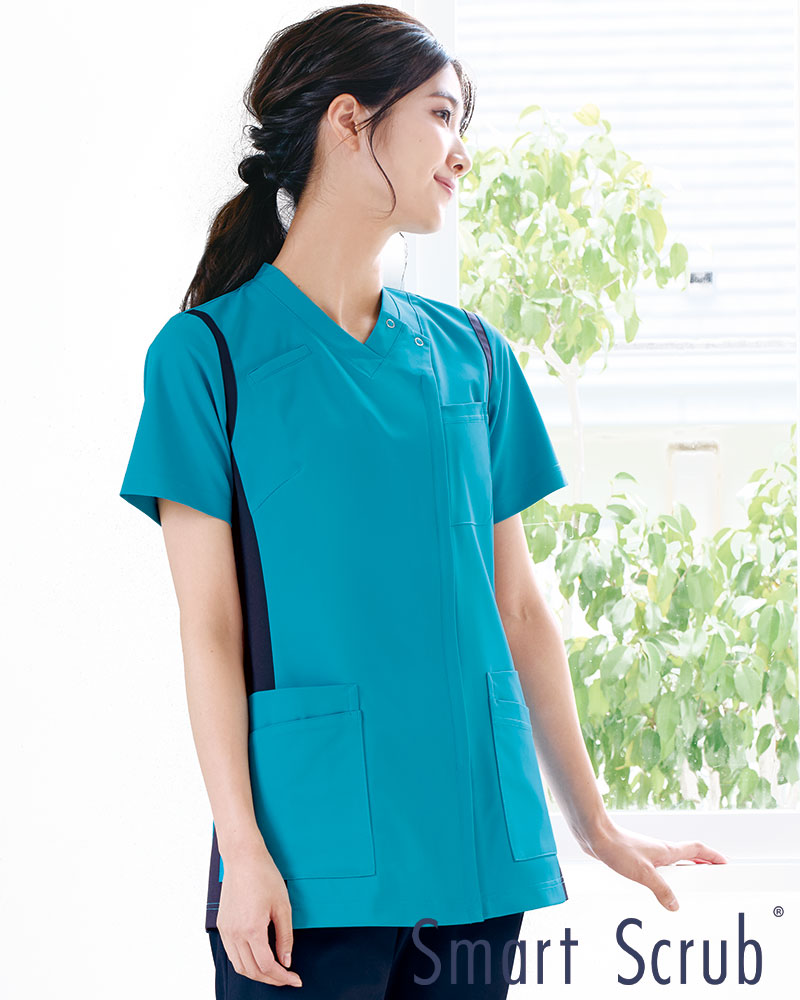 KAZEN 972 レディススクラブ（前開き） 5530円｜医療白衣のメディコレ！