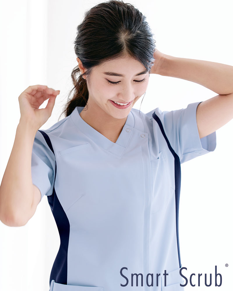 KAZEN 972 レディススクラブ（前開き） 5530円｜医療白衣のメディコレ！