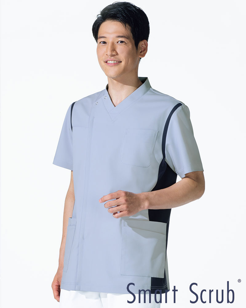 KAZEN 974 メンズスクラブ（前開き） 5740円｜医療白衣のメディコレ！