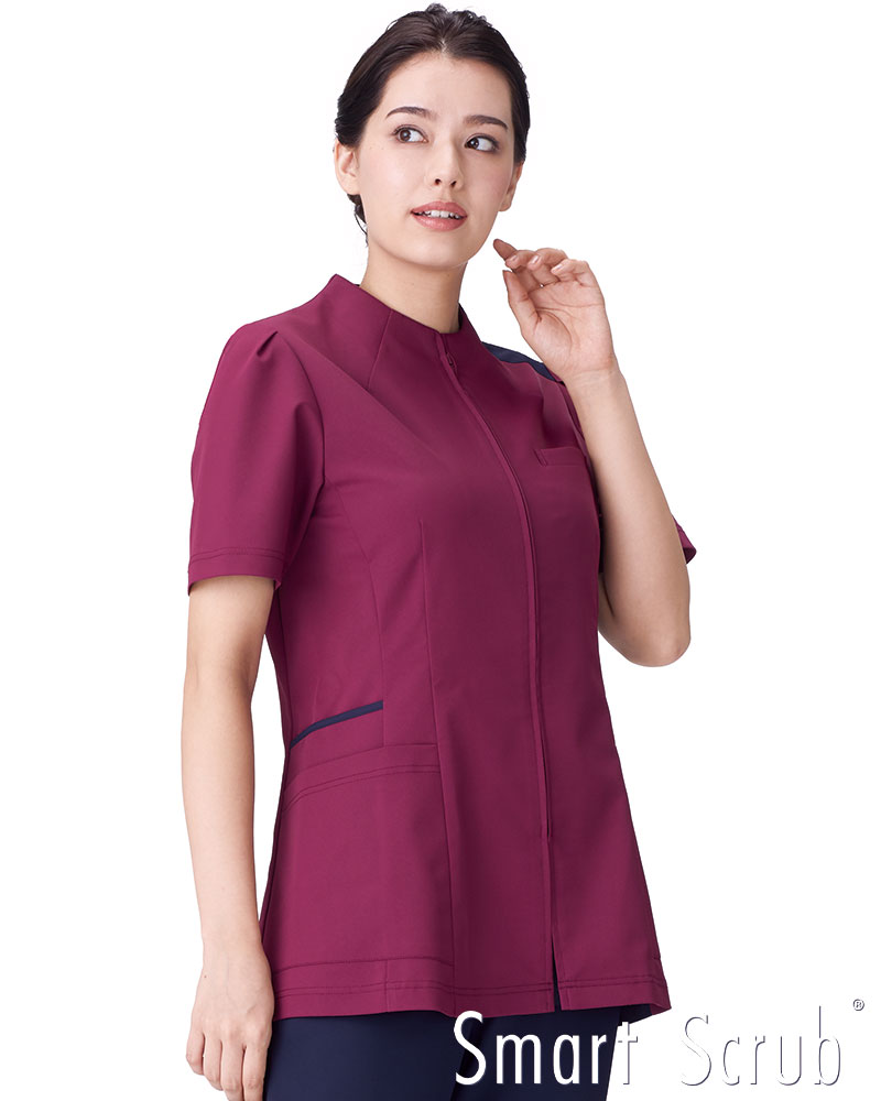 KAZEN 764 レディスジャケット半袖 4900円｜医療白衣のメディコレ！