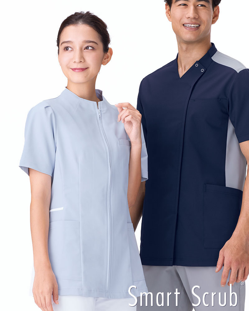 KAZEN 764 レディスジャケット半袖 4900円｜医療白衣のメディコレ！