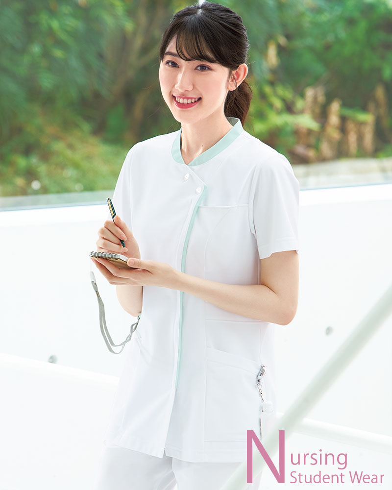 KAZEN 778 レディスジャケット半袖 5110円｜医療白衣のメディコレ！