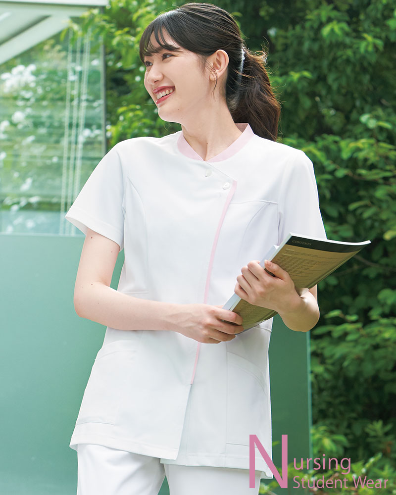 KAZEN 778 レディスジャケット半袖 5110円｜医療白衣のメディコレ！