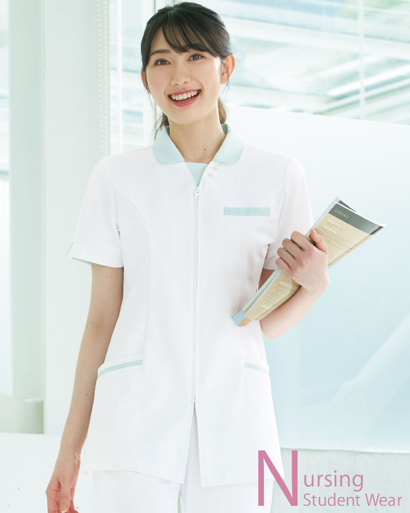 KAZEN 779 レディスジャケット半袖 5180円｜医療白衣のメディコレ！