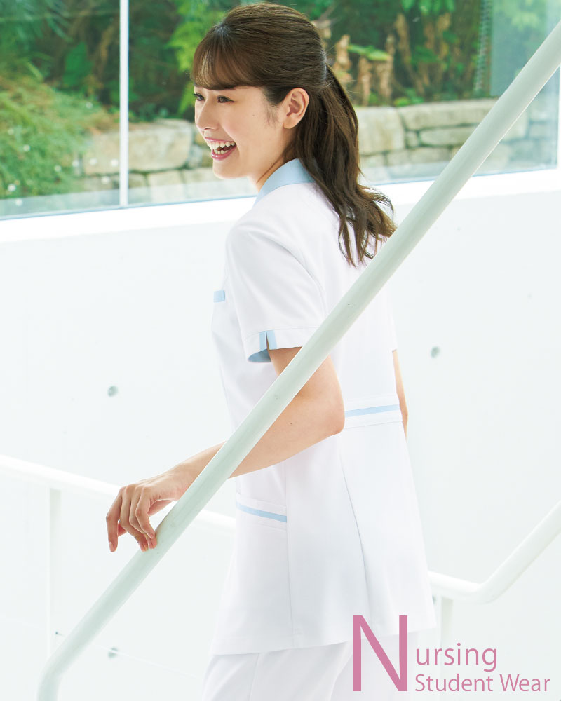 KAZEN 779 レディスジャケット半袖 5180円｜医療白衣のメディコレ！