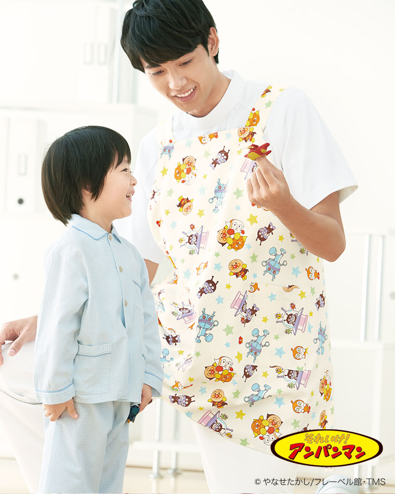 KAZEN ANP918 プリントエプロン（アンパンマン） 4240円｜医療白衣のメディコレ！