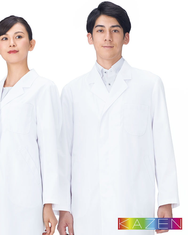 KAZEN 110 メンズ診察衣シングル型長袖 3570円｜医療白衣のメディコレ！