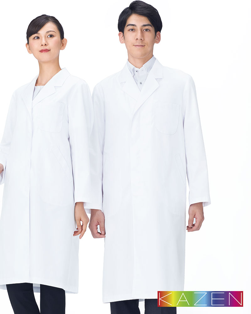 KAZEN 110 メンズ診察衣シングル型長袖 3570円｜医療白衣のメディコレ！