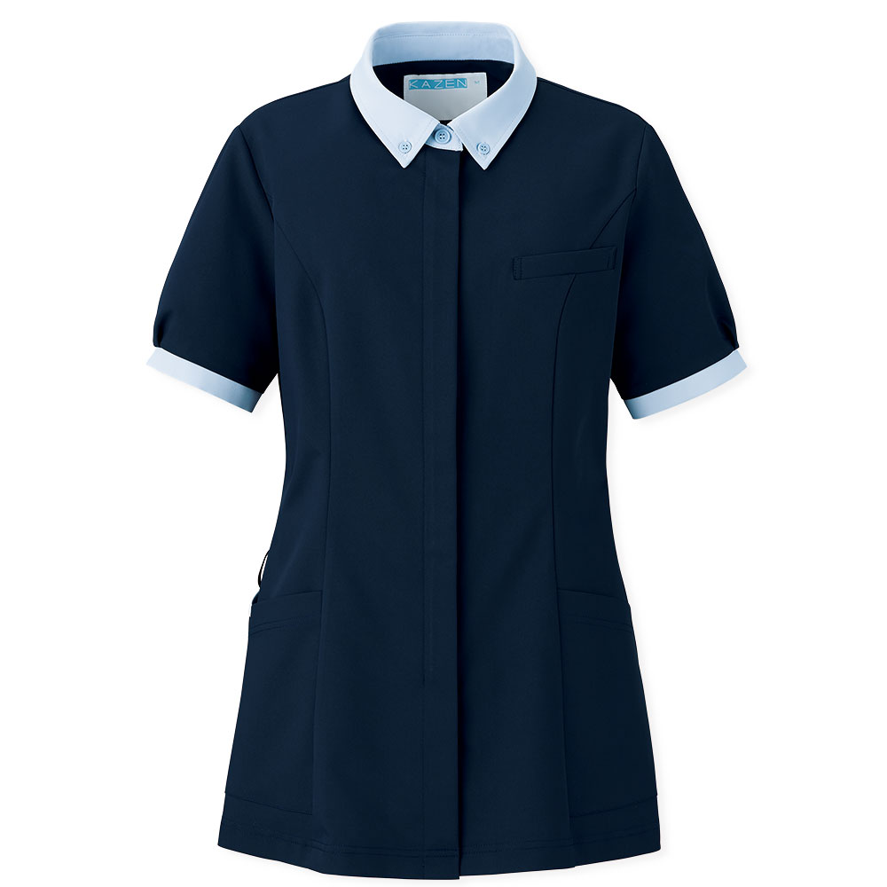 KAZEN 773 レディスジャケット半袖 5180円｜医療白衣のメディコレ！