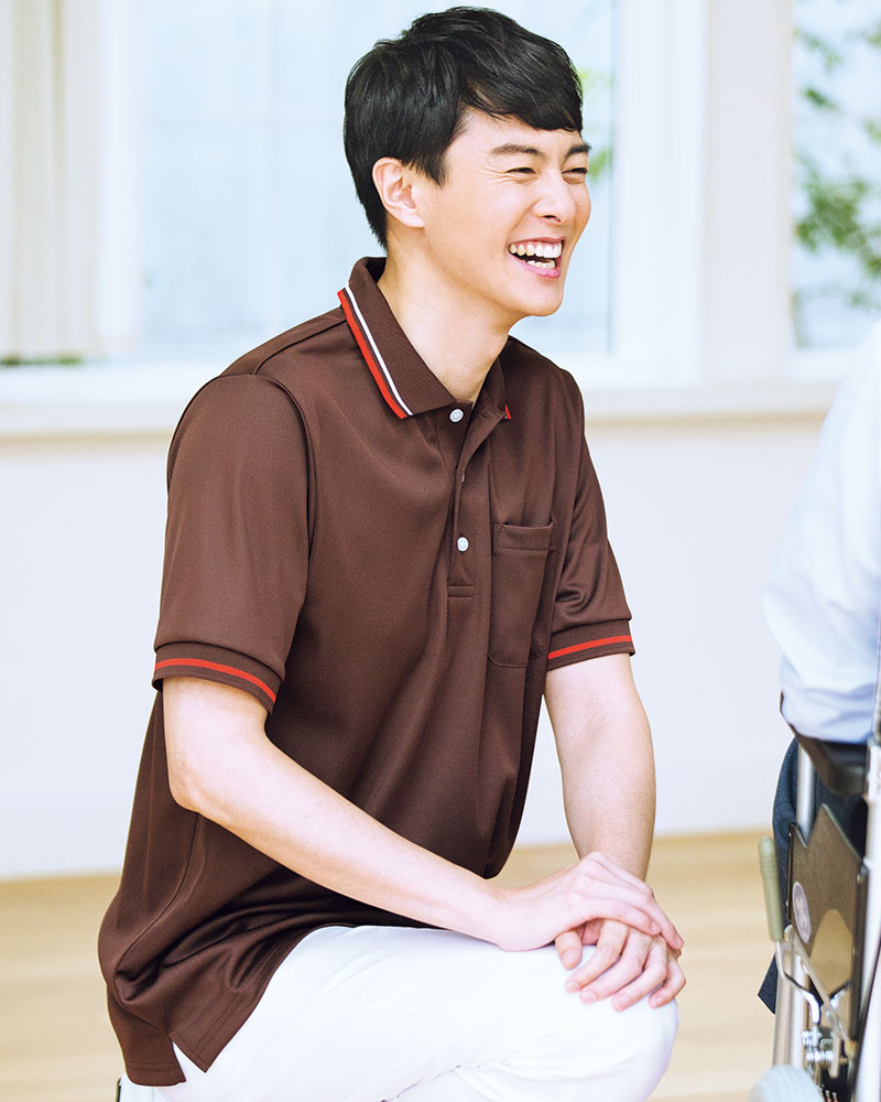 KAZEN 236 ライン入りポロシャツ 3500円｜医療白衣のメディコレ！