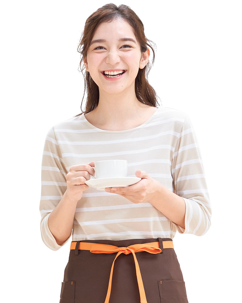 KAZEN HM25 ボーダーTシャツ七分袖 2870円｜医療白衣のメディコレ！