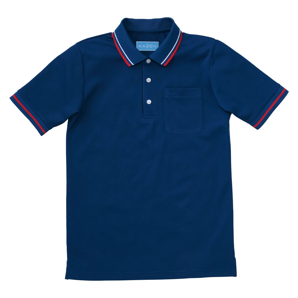 KAZEN 236 ライン入りポロシャツ 2380円｜医療白衣のメディコレ！